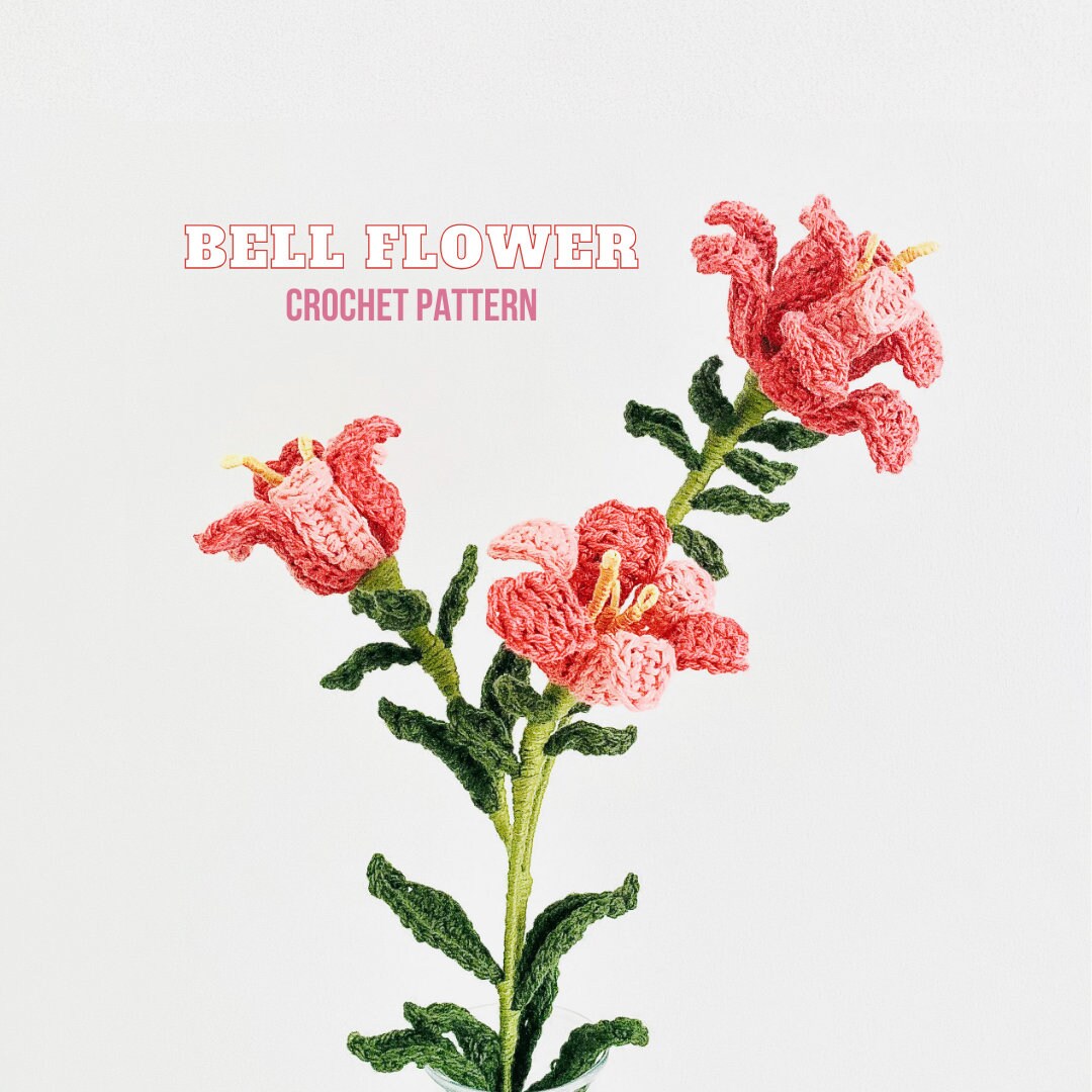 Crochet Flower Bouquet Pattern, Bellflower Crochet Pattern, PDF, Leaves ...