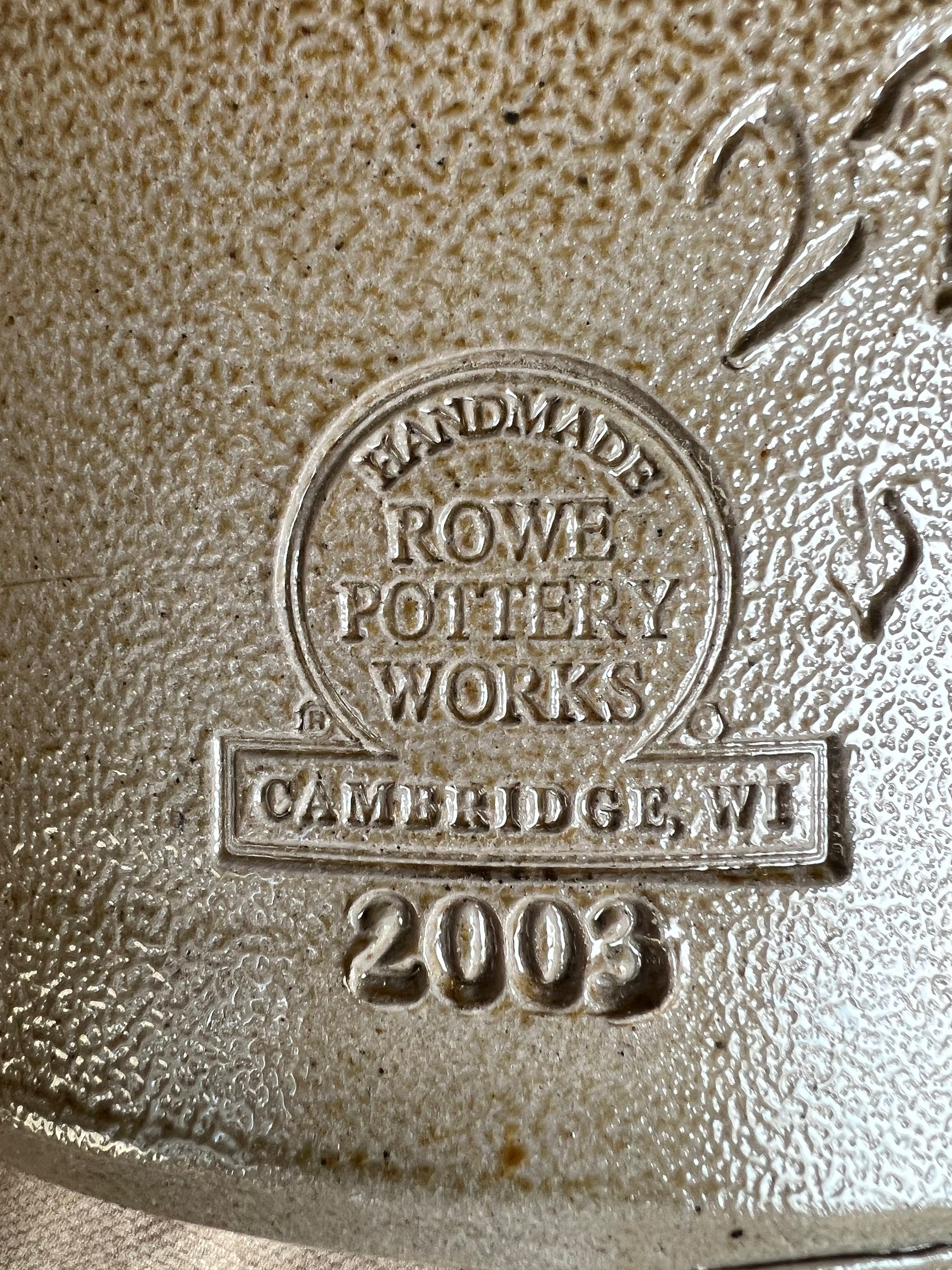 2002 Rowe Pottery Works, Huge ALBANY SLIP Jug. Primitive Handmade ...