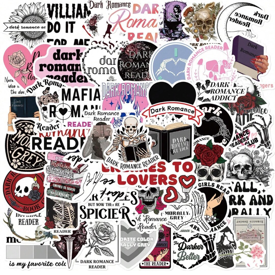 50 Dark Romance Sticker Pack | Dark Bookish Sticker Pack | Dark ...