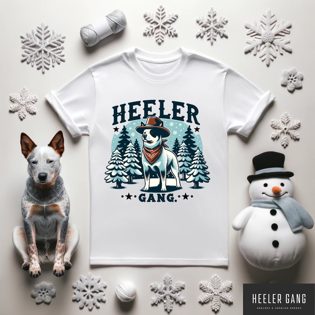 Blue Heeler, Australian Cattle Dog With Hat and Bandana Unisex T-shirt ...