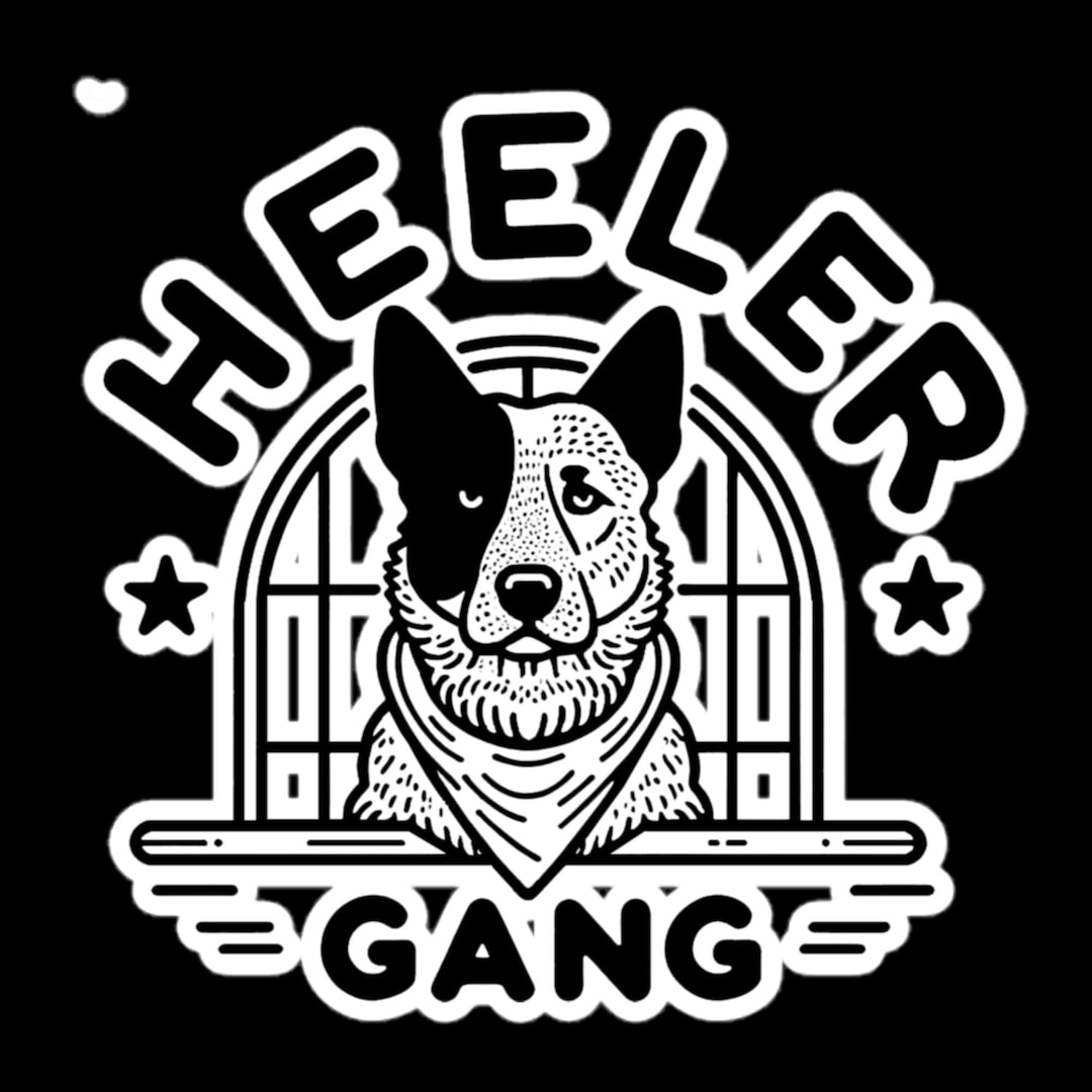 Heeler Gang Logo Sticker Blue Red Heeler Cattle Dog - Single Mask Eye ...