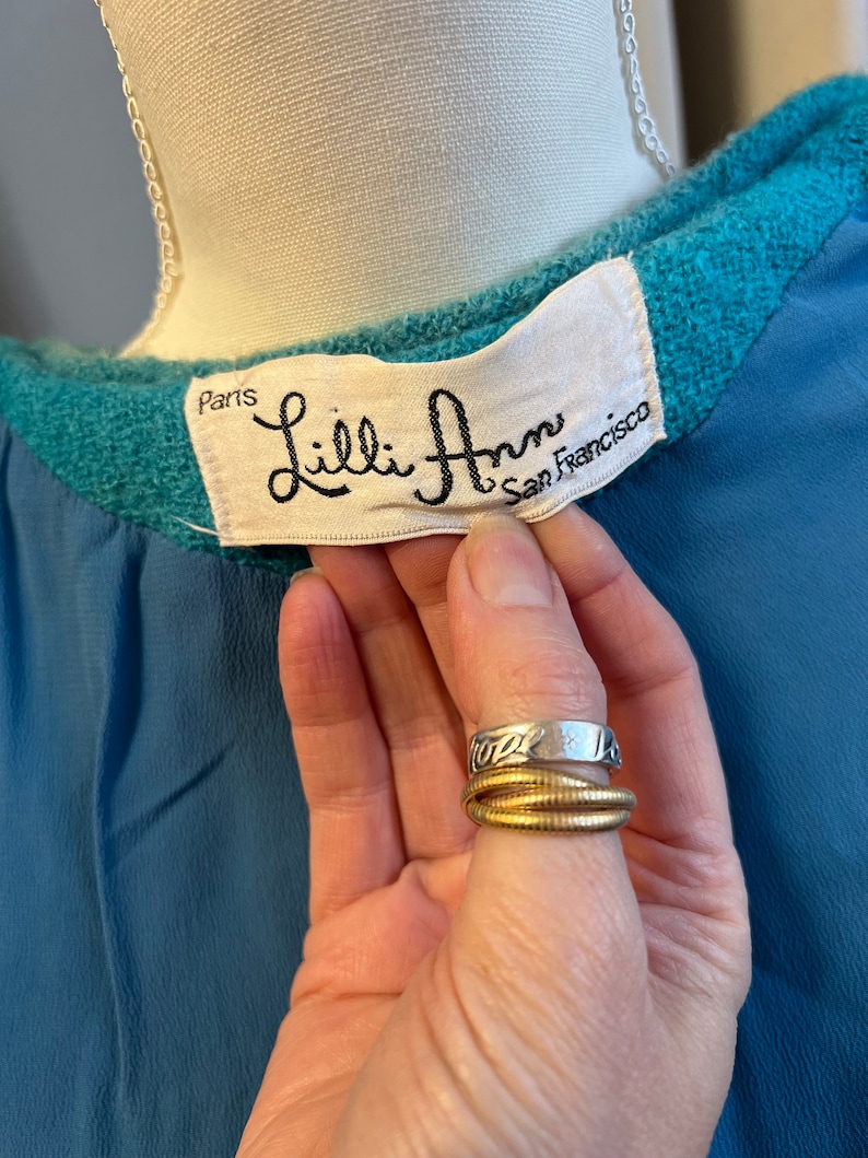Vintage 1960s Blue Teal Lilli Ann Nubby Wool Suit - Etsy