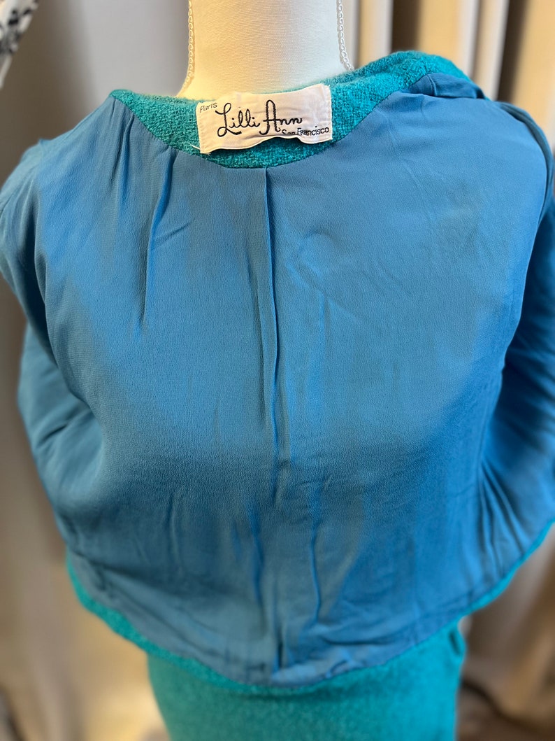Vintage 1960s Blue Teal Lilli Ann Nubby Wool Suit - Etsy