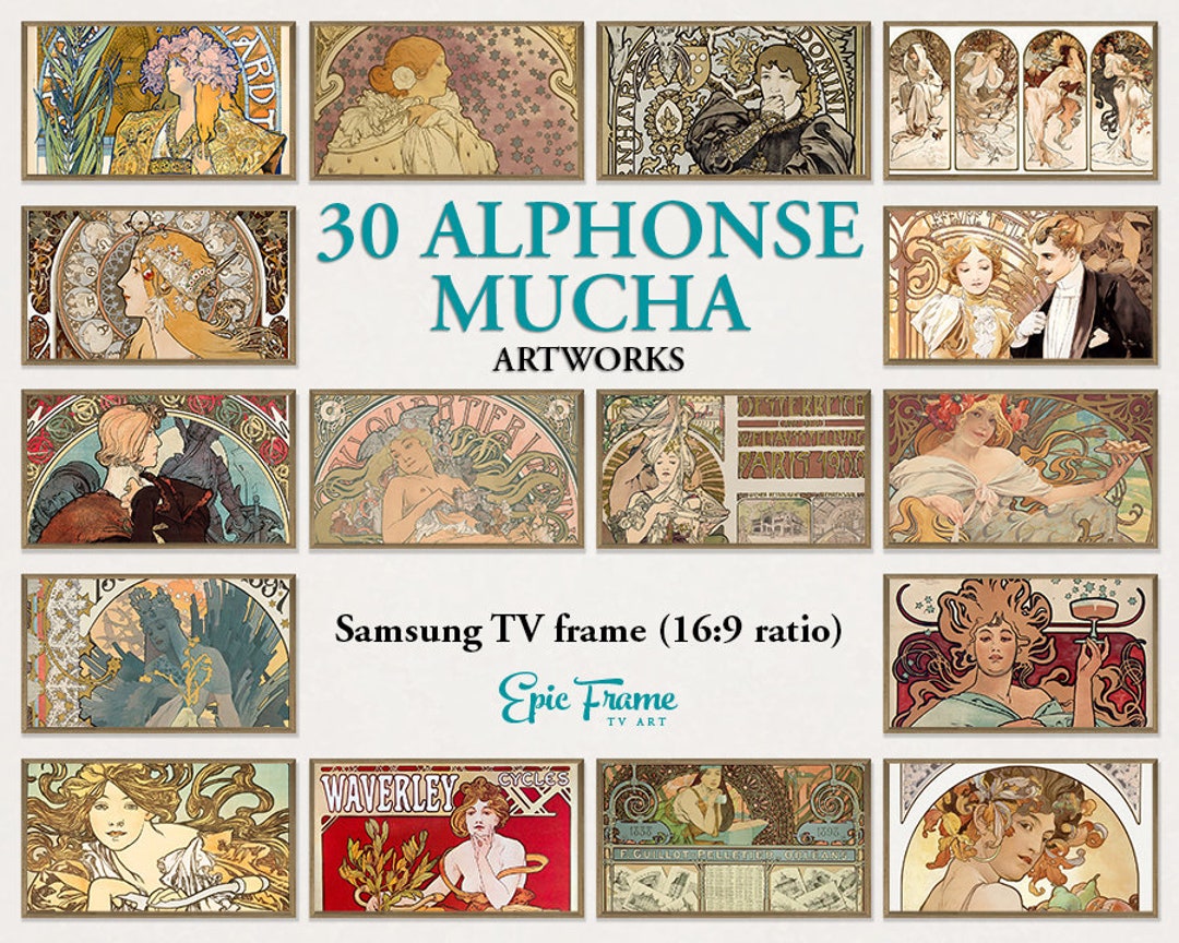 30 Alphonse Mucha Art 4k Samsung Frame TV Artwork, Art Nouveau Frame TV ...