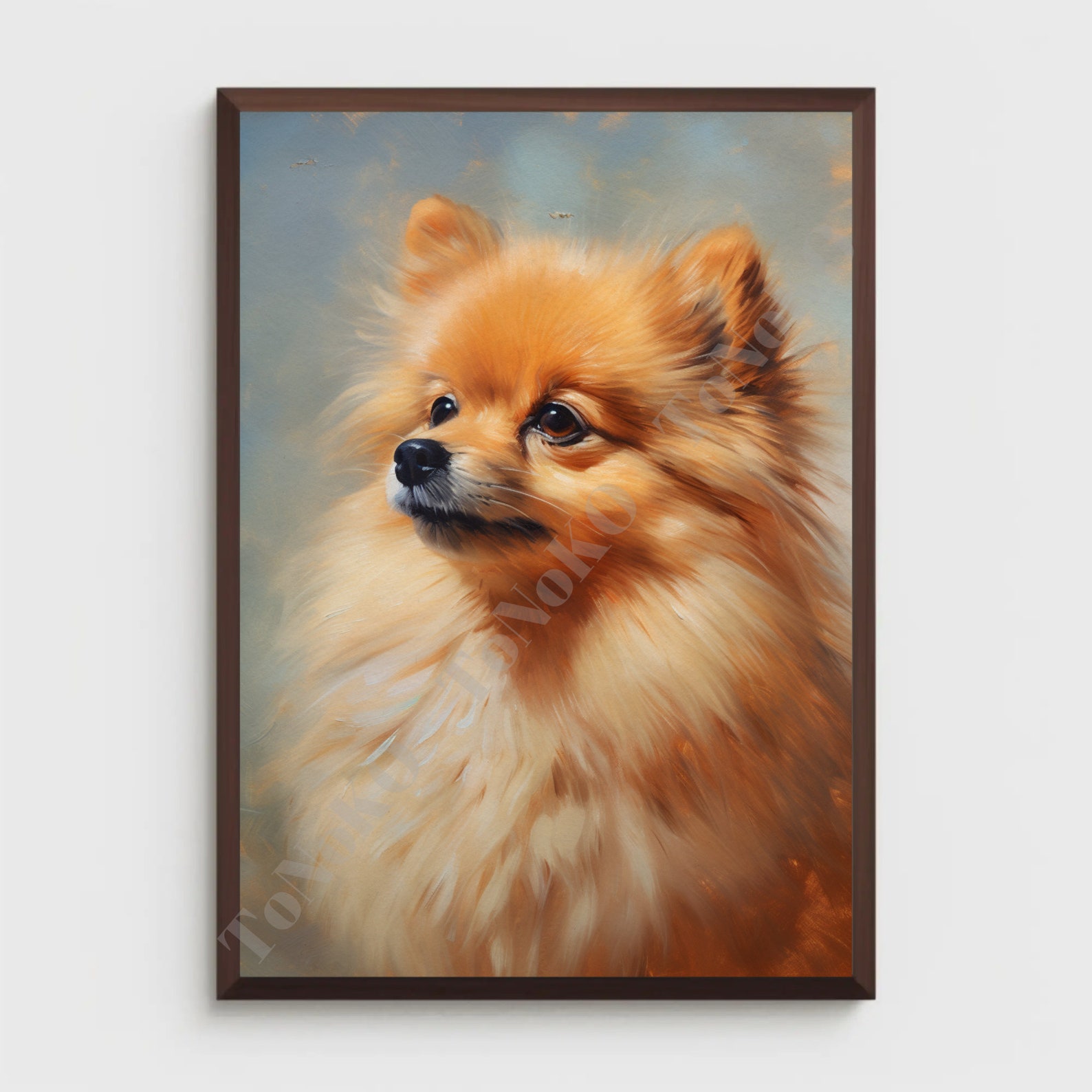 5 Vintage Pomeranian Oil Paiting Art | Amazing Dog Wall Art | Home ...