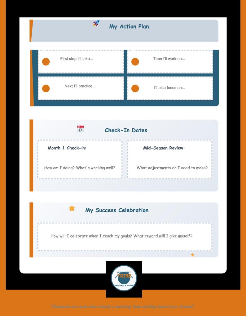 YOUTH SPORTS GOAL Setting Worksheet - Etsy