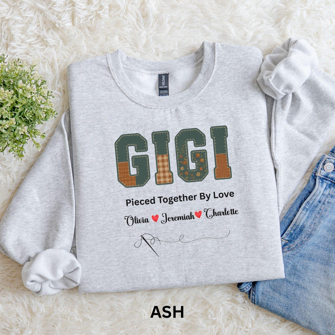 Personalized Patchwork Design Gigi Sweatshirt, Cozy Gift for ...