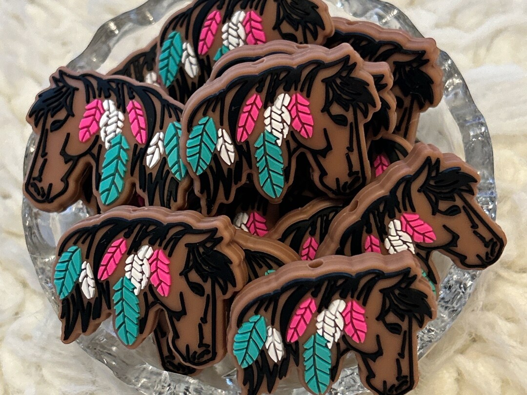 Horse With Feather Headdress Silicone Focal Beads for Focal Pens and ...