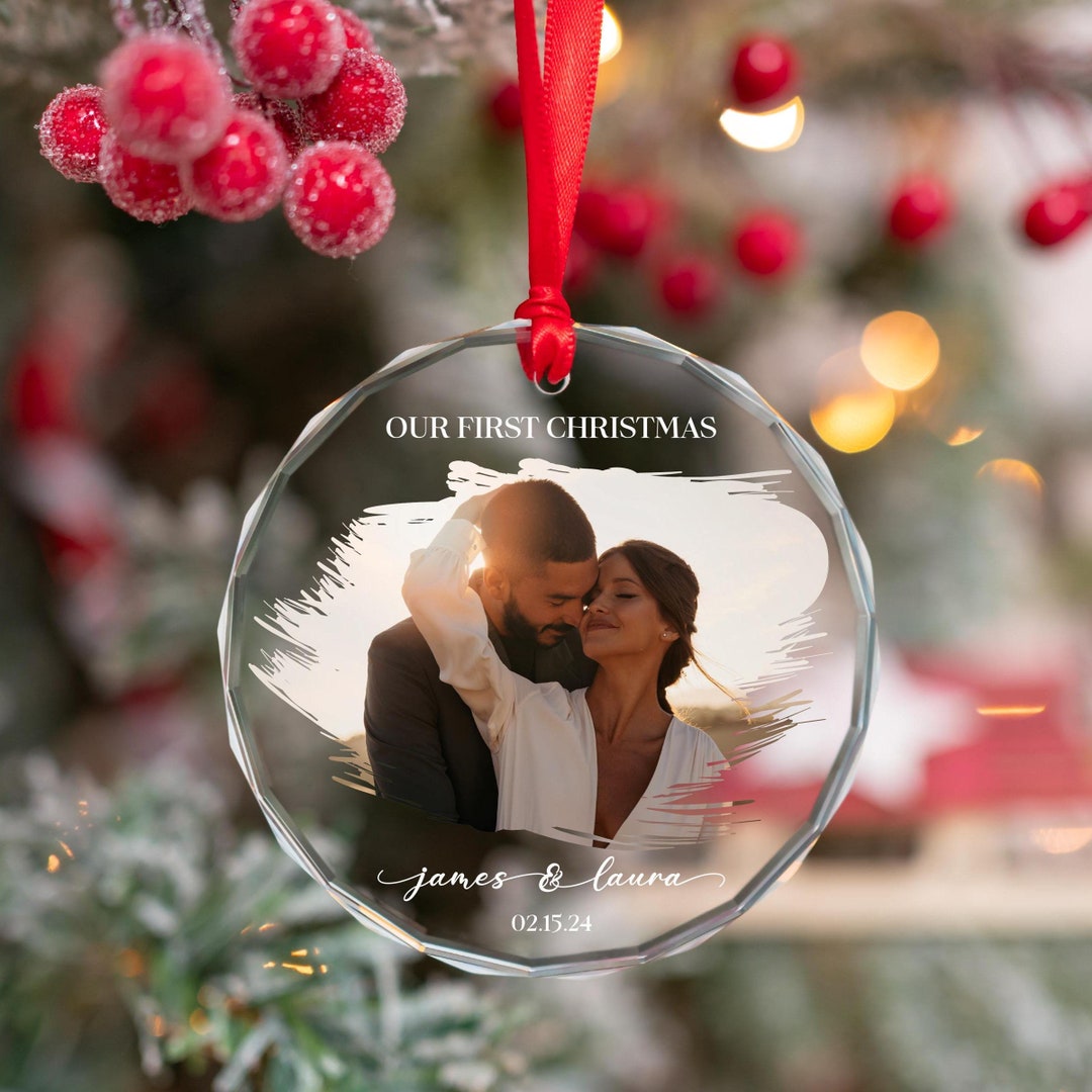 Personalized Our First Christmas Photo Ornament: Custom Couple Gift - Etsy