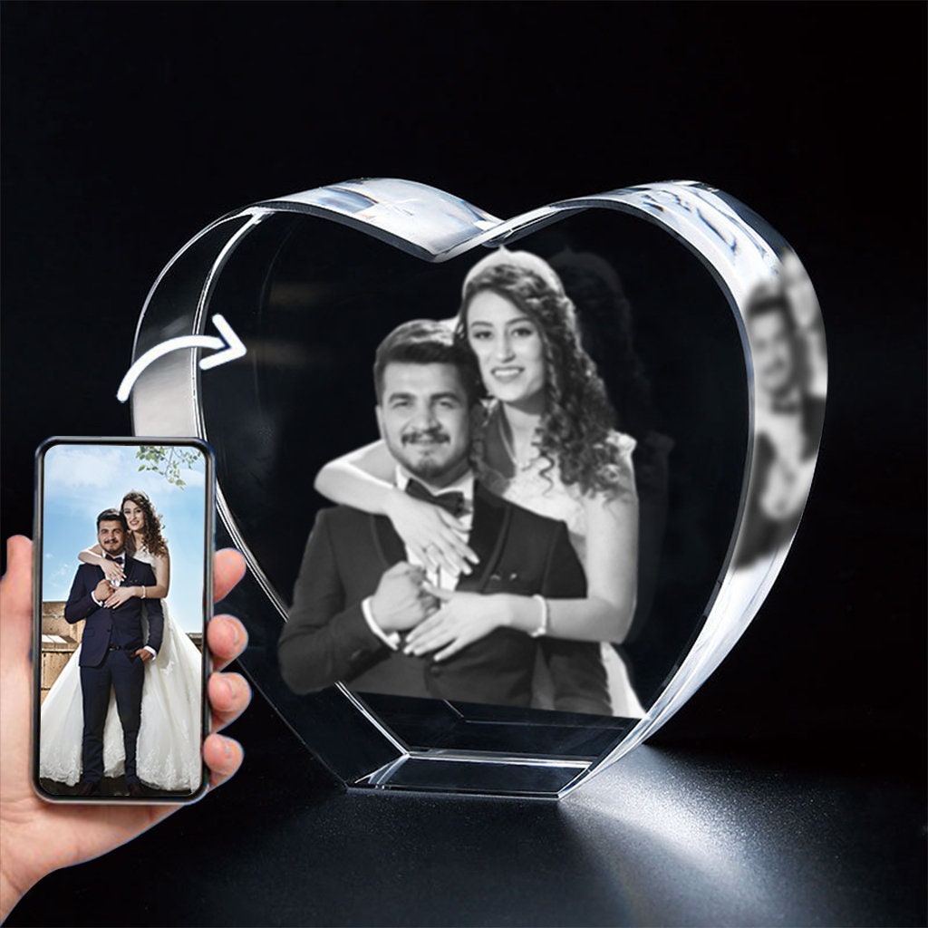 Personalized 3D Crystal Photo Heart, Mothers Day Gift, Anniversary ...