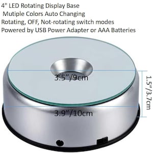 4" LED Rotating Display Base for 3D Crystal Photo - Colorful Light ...