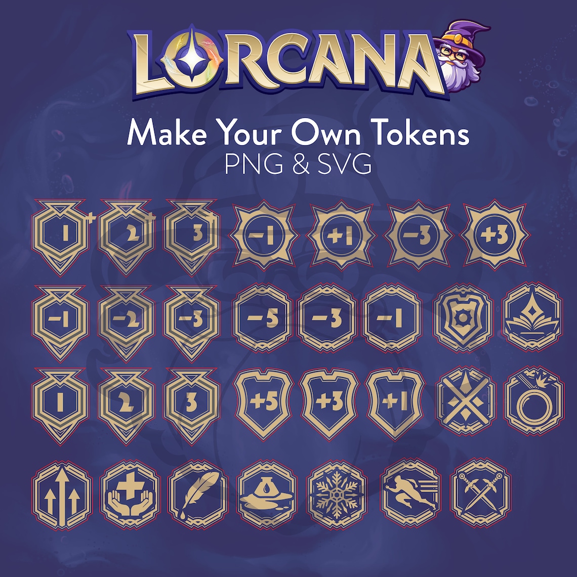 Lorcana Token Set Vector Files Digital Download SVG & PNG Vector Images ...