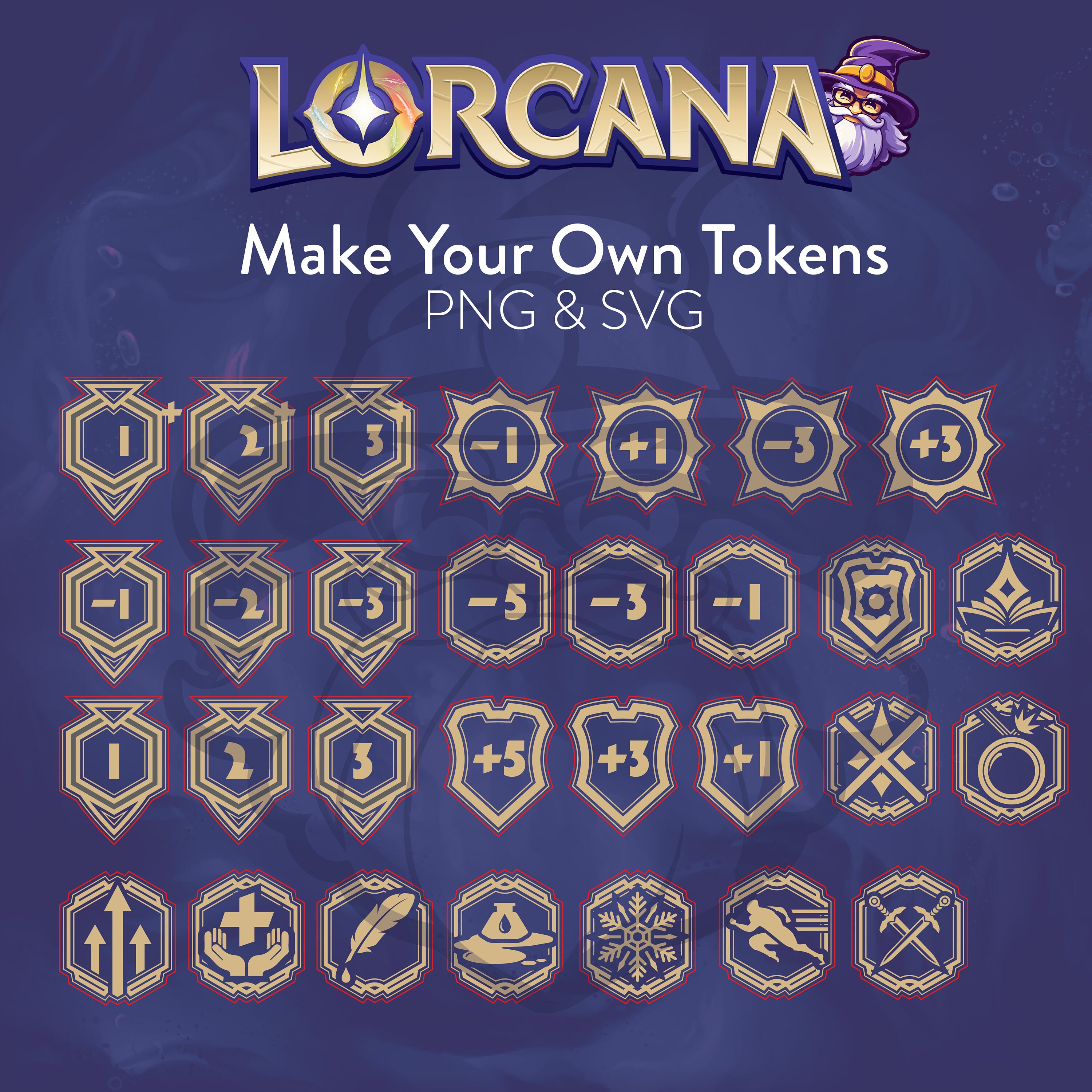 Lorcana Token Set Vector Files Digital Download SVG & PNG Vector Images ...