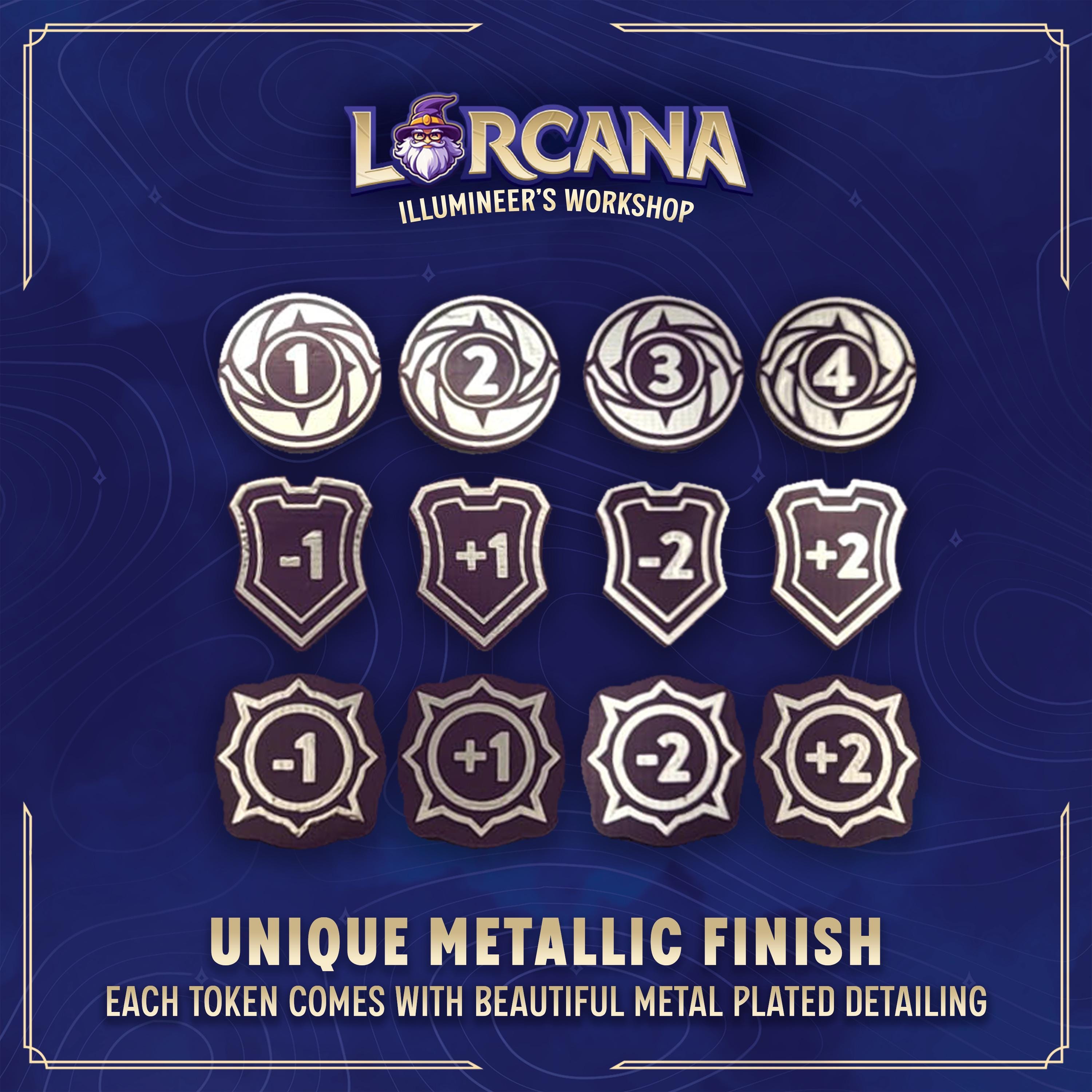 Premium Disney Lorcana Tokens | Double Sided - Metallic - Lightweight ...