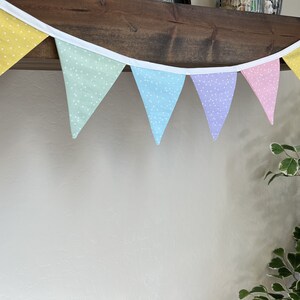 Pastel Fabric Bunting Banner, Polka Dot Pastel Bunting Banner - Etsy