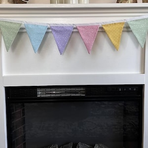 Pastel Fabric Bunting Banner, Polka Dot Pastel Bunting Banner - Etsy