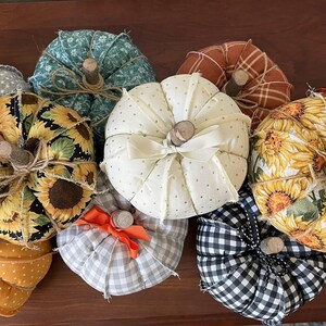 Fabric Pumpkin, Stuffed Fabric Pumpkin, Rustic Frayed Pumpkin, Mustard ...