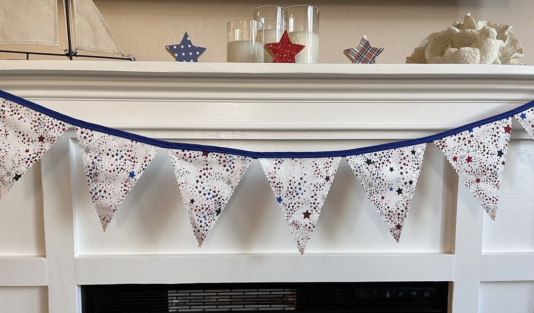 Red, White, & Blue Banner, Patriotic Banner, Patriotic Bunting, Summer ...