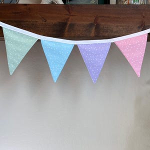 Pastel Fabric Bunting Banner, Polka Dot Pastel Bunting Banner - Etsy