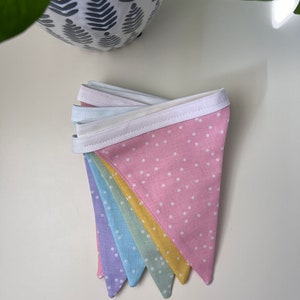 Pastel Fabric Bunting Banner, Polka Dot Pastel Bunting Banner - Etsy