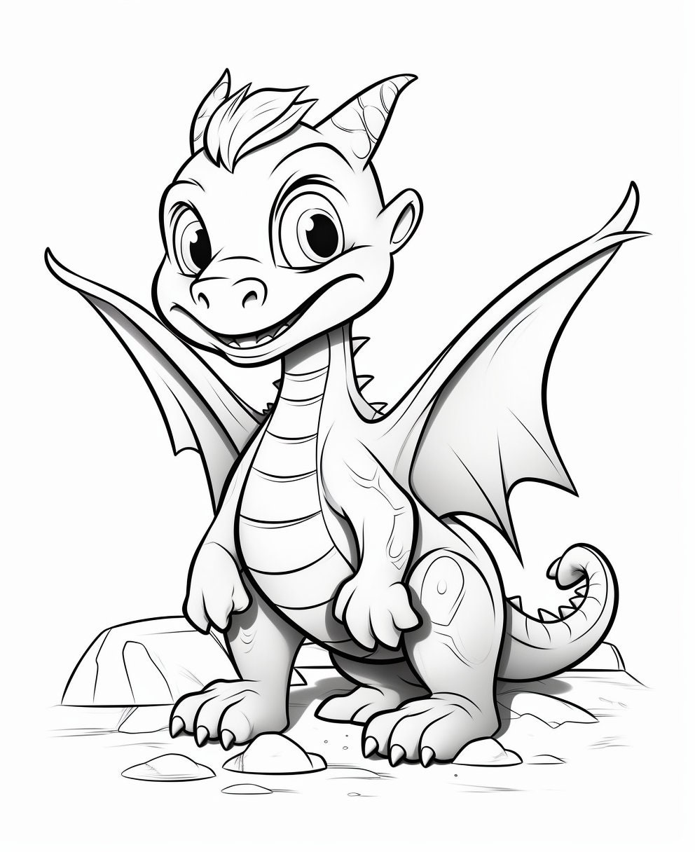 16 Cute Dragons Printable PDF Coloring Book Coloring for - Etsy