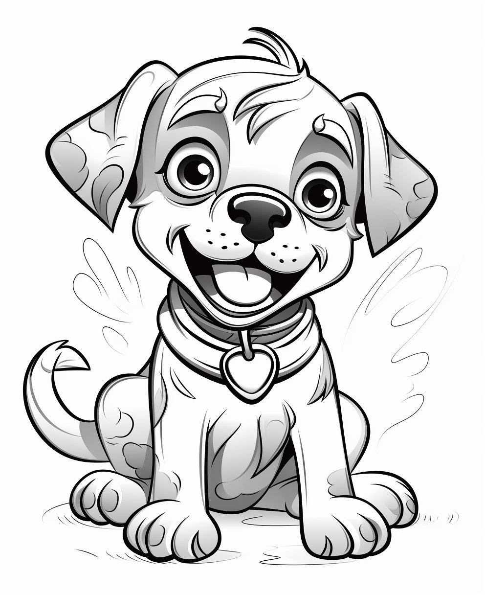 16 Printable Cute Dog PDF Coloring Book Coloring for Kids - Etsy