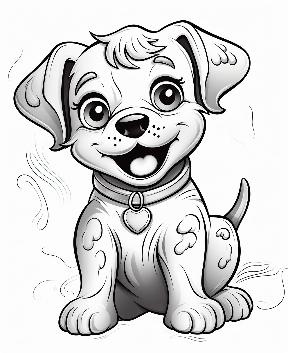 16 Printable Cute Dog PDF Coloring Book Coloring for Kids - Etsy