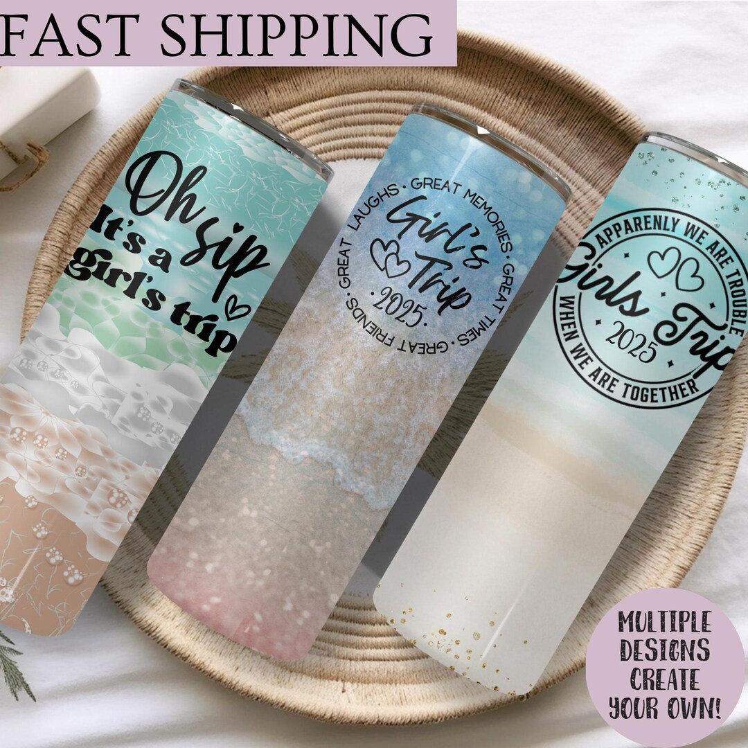 Personalized Girls Trip Tumbler, Birthday Trip Travel Cup, Girls ...