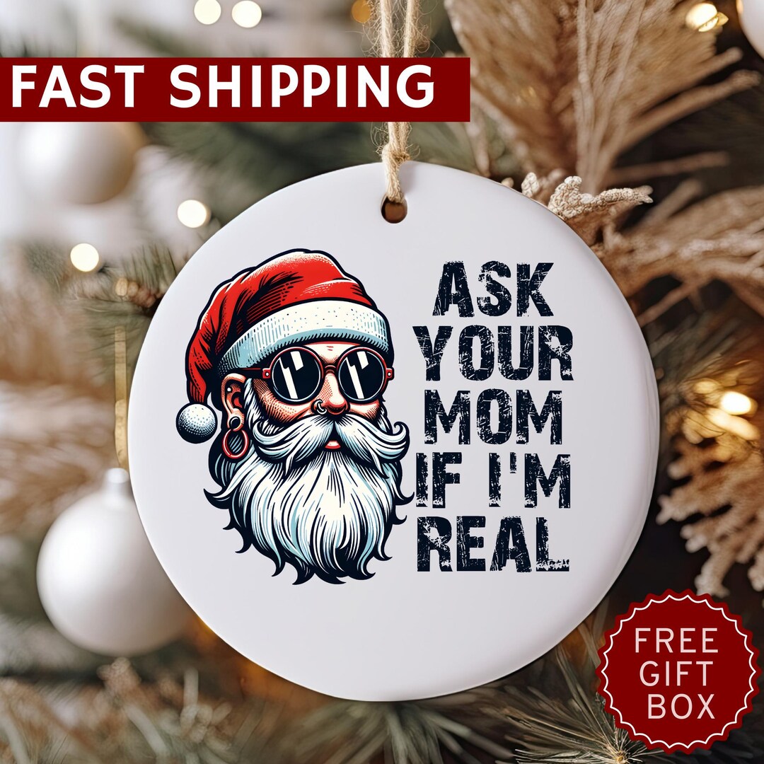 Funny Santa Christmas Ornament, Gag Gift, Funny Ornament, Tree Decor ...