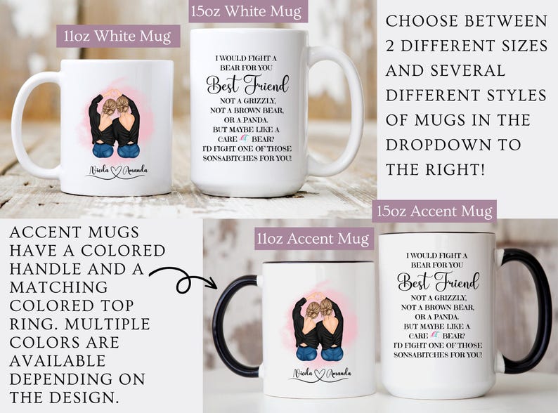 Personalized Best Friend Coffee Cup, Custom Bestie Cup, Gift for Bestie ...