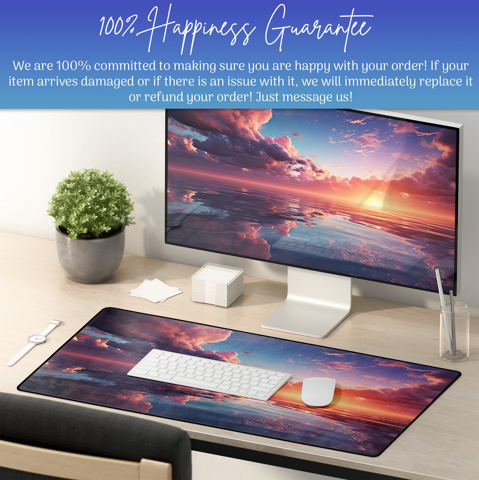 Pink Sky Sunset Desk Mat XXL Gaming Desk Mat Aesthetic Desk - Etsy