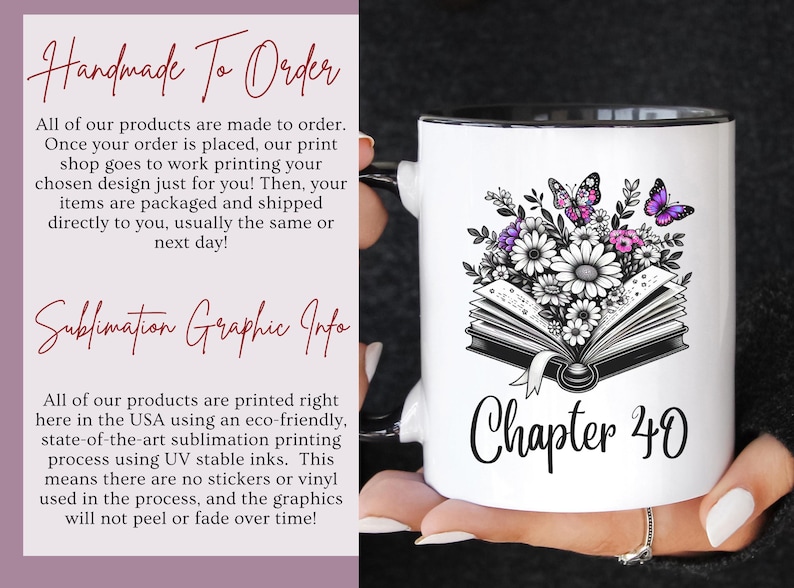Personalized 40th Birthday Coffee Cup, 40th Gifts for Women, Chapter 40 ...