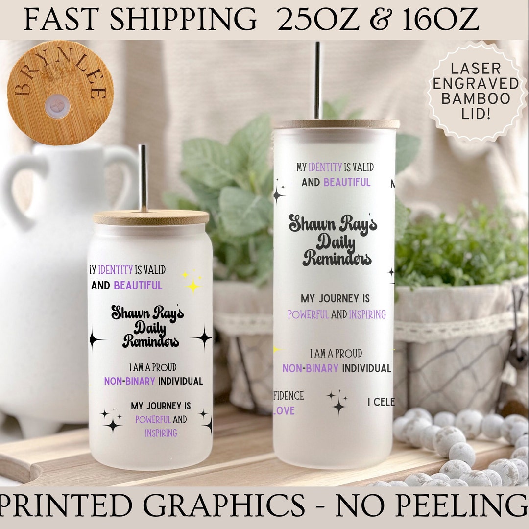 Custom Non Binary Affirmation Sipper, Non Binary Gifts, Non Binary ...