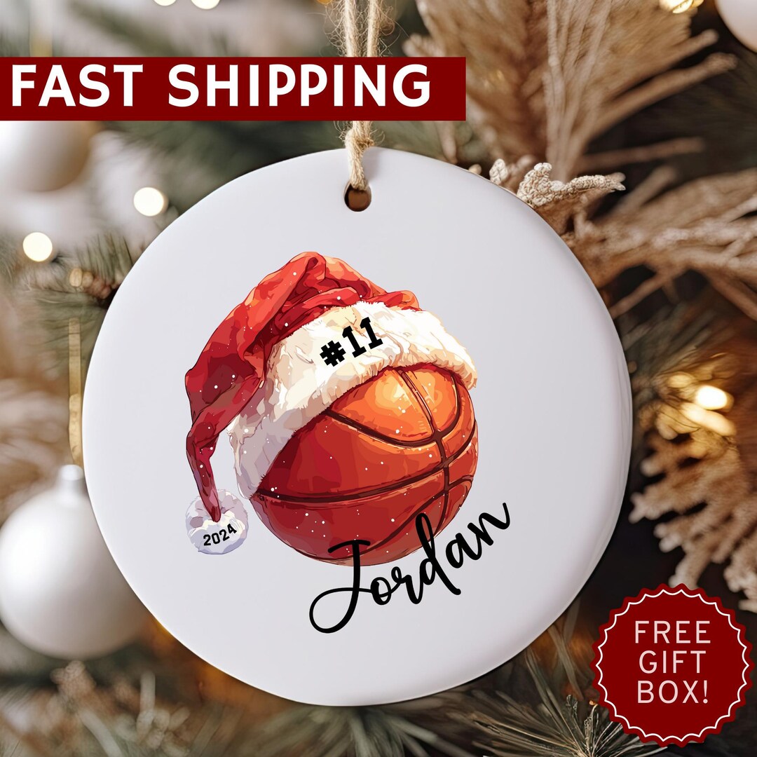 Custom Basketball Christmas Ornament, Basketball Ornament, 2024 ...