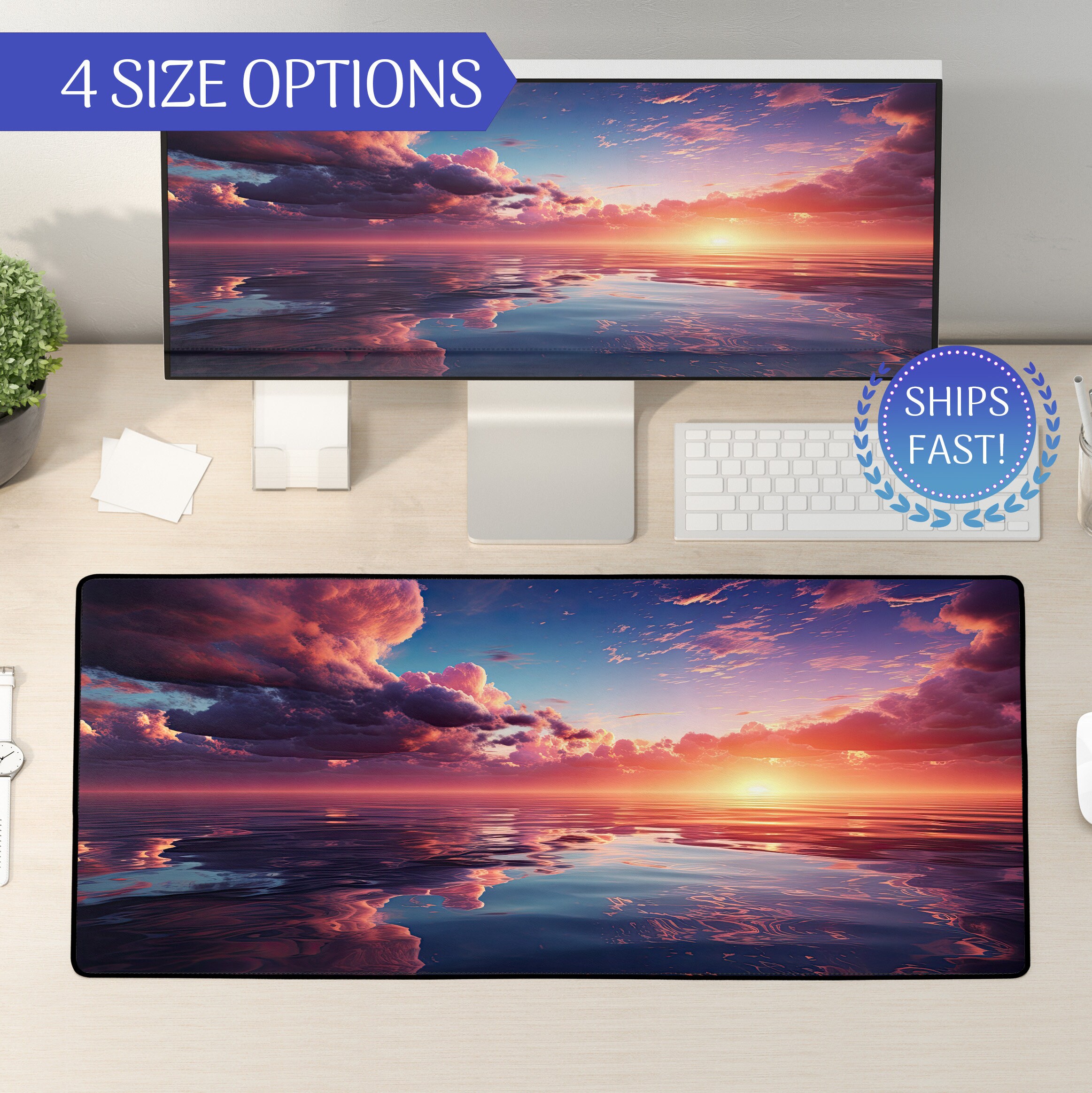 Pink Sky Sunset Desk Mat XXL Gaming Desk Mat Aesthetic Desk - Etsy