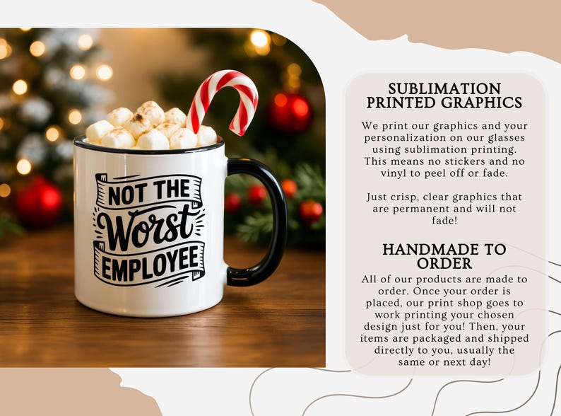 Not the Worst Employee Mug, Funny Coworker Gift, Office Coffee Cup ...
