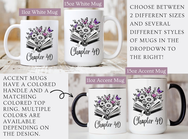 Personalized 40th Birthday Coffee Cup, 40th Gifts for Women, Chapter 40 ...