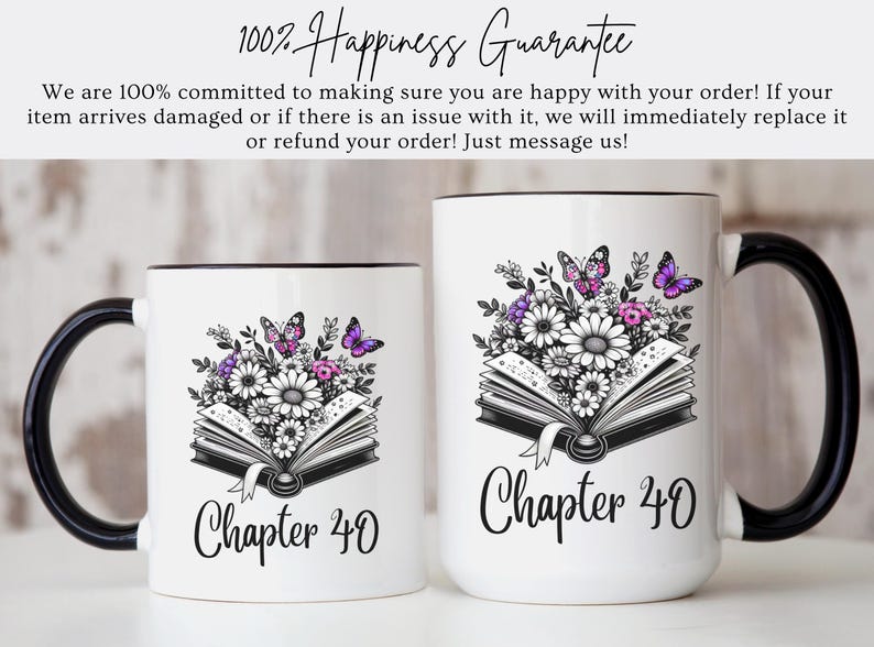 Personalized 40th Birthday Coffee Cup, 40th Gifts for Women, Chapter 40 ...
