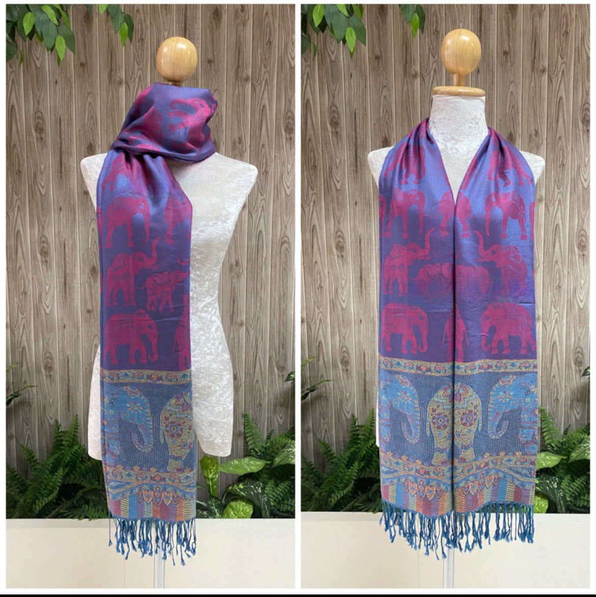 Scarf Shawl Wrap Gift Idea Elephant Pattern Souvenir Stylish Scarf All ...