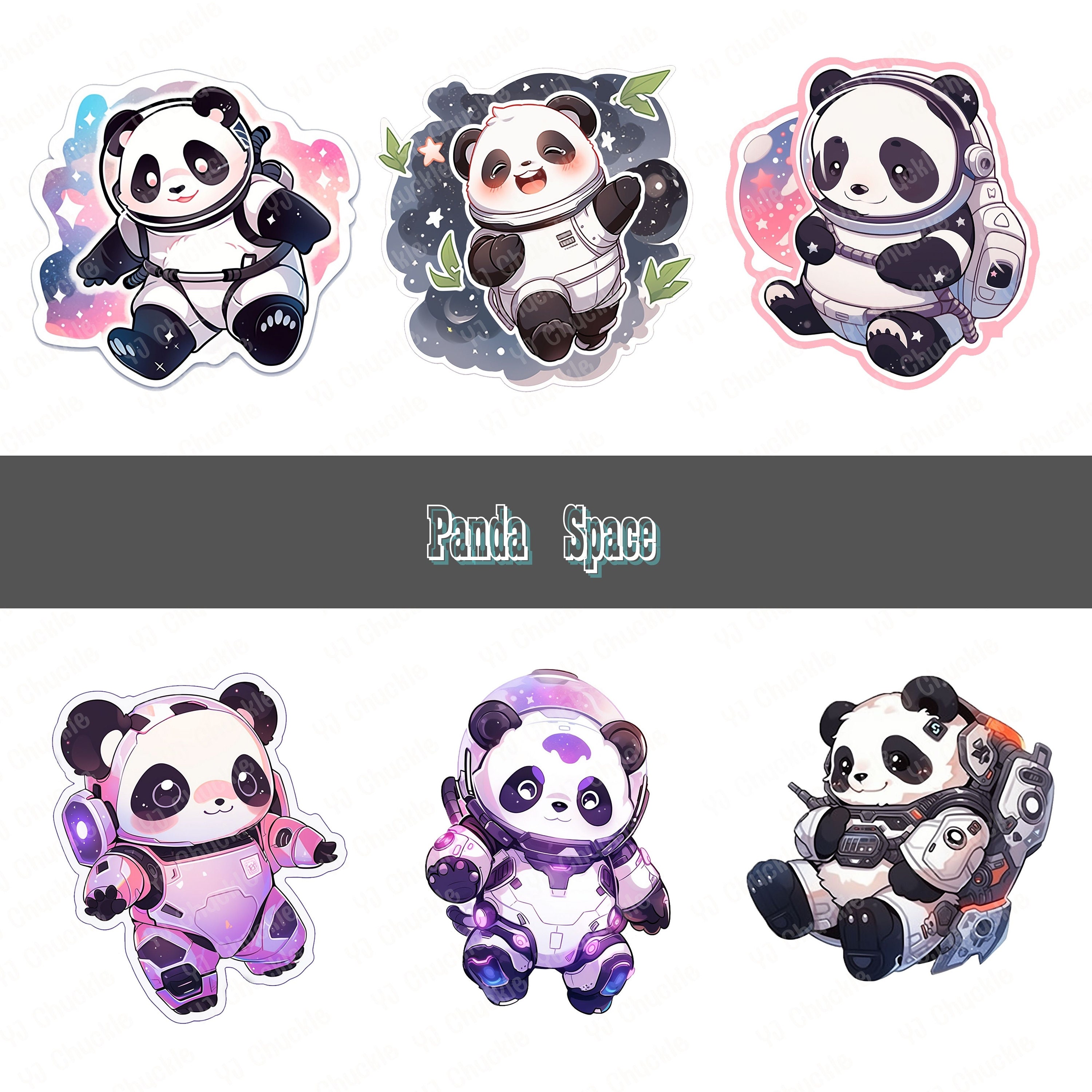 10.sticker Panda Space Collection, 6 Printable Sticker Sheet 1016 CM ...