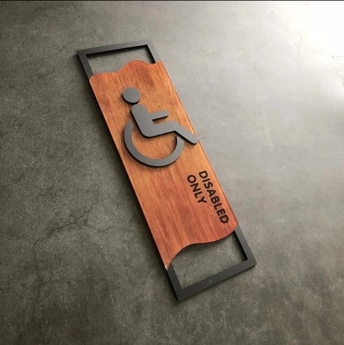 Bathroom Sign With Raised Figures, Laser Cut Acrylic on Wood, Restroom ...