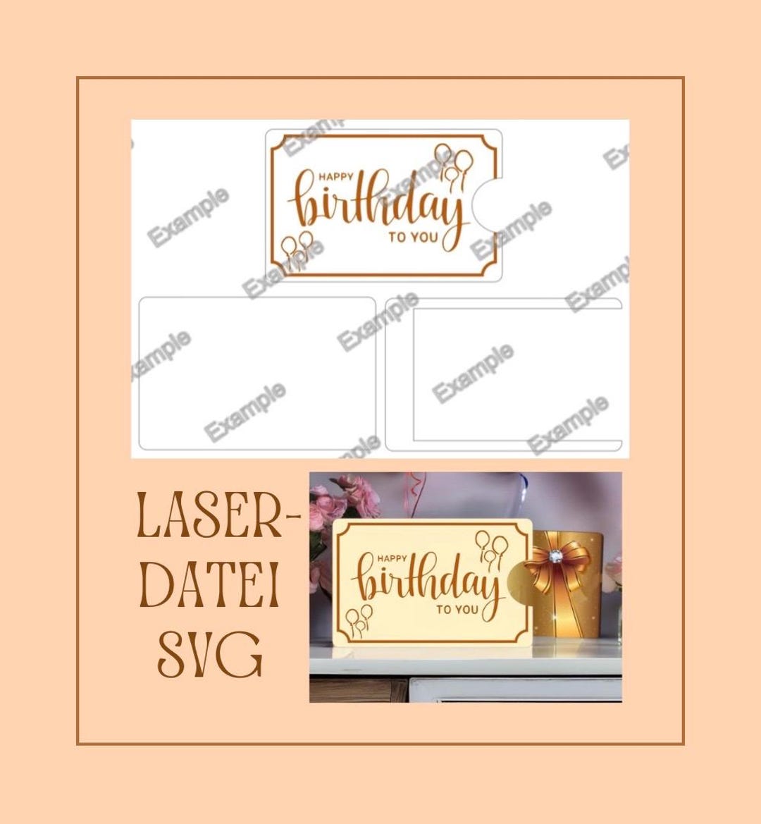 Laser File Voucher Holder Svg Laser Cut File Birthday Gift Christmas ...