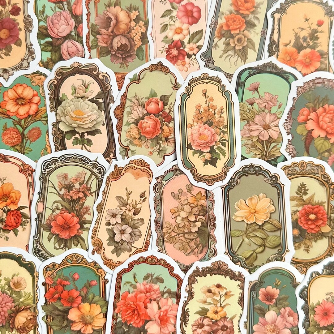 5-50pcs Flowers Stickers 1 Drawn Rose Sticker Pack Gift Journaling ...