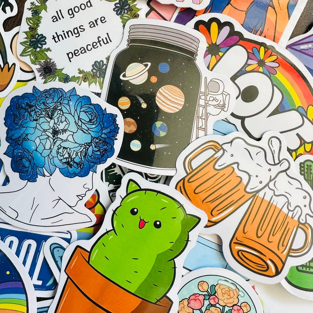 50 Cool Mixed Colors Stickers (5) Lot Fun Pack Skateboard Laptop Car ...