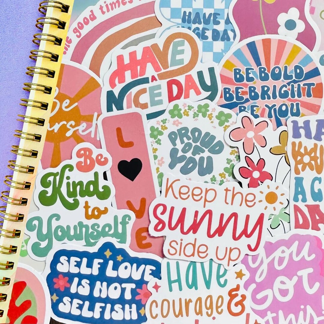 50 Motivational Quote Stickers (1), Positivity Message, Cute Danish ...