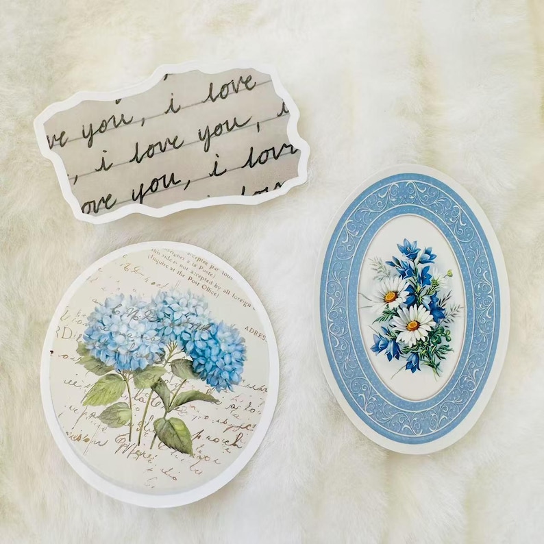 Pinterest Aesthetic Stickers, Blue Coquette Sticker Pack, Blue ...