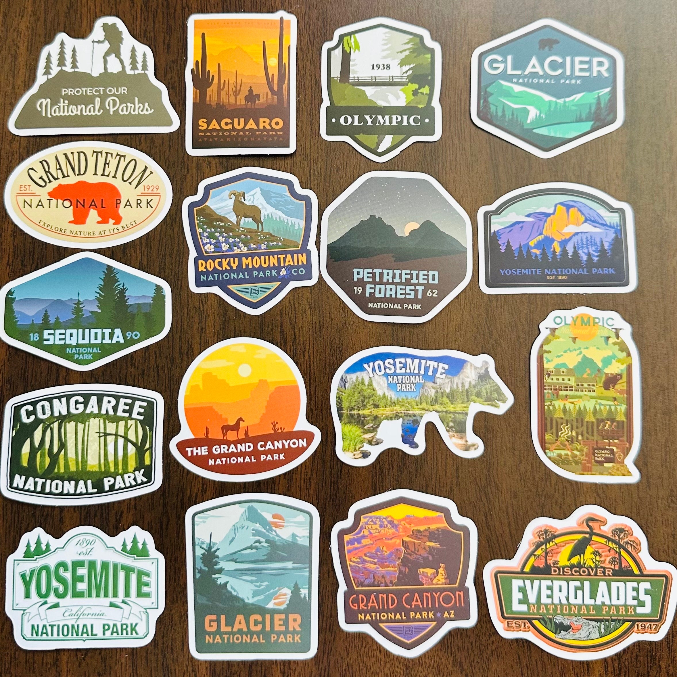 50 National Parks Stickers (G2) Aesthetic Nature Sticker Pack Decals ...
