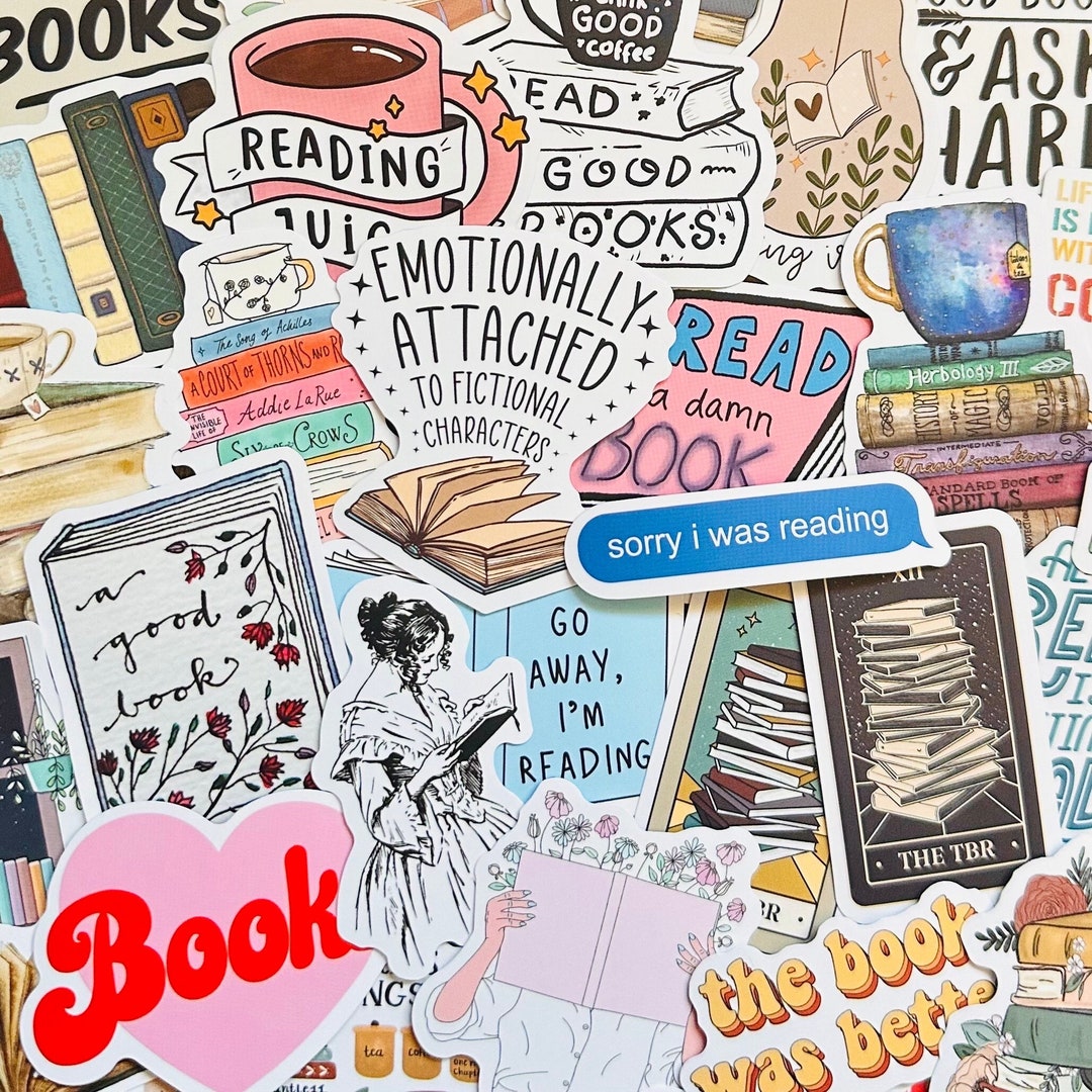 Kindle Book Stickers, Bookish Sticker Pack 1 Reader Themed Waterproof ...