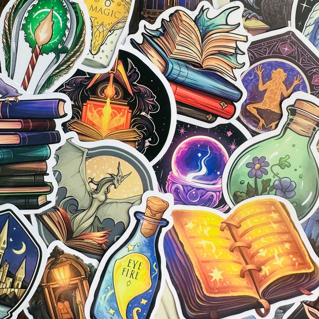 5-50 Pack Wizard Stickers 6 Assorted Enchanting Sticker Pack Gift ...