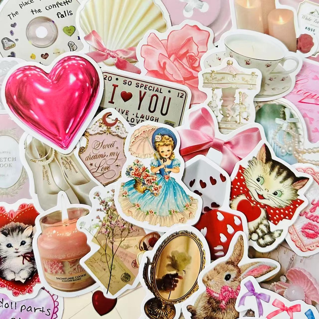 60 Pinterest Coquette Stickers, Girly Aesthetic Sticker Pack, Kindle ...